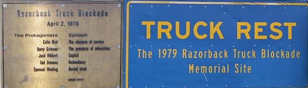 Razorback Truck Blockade 1979 Memorial Site